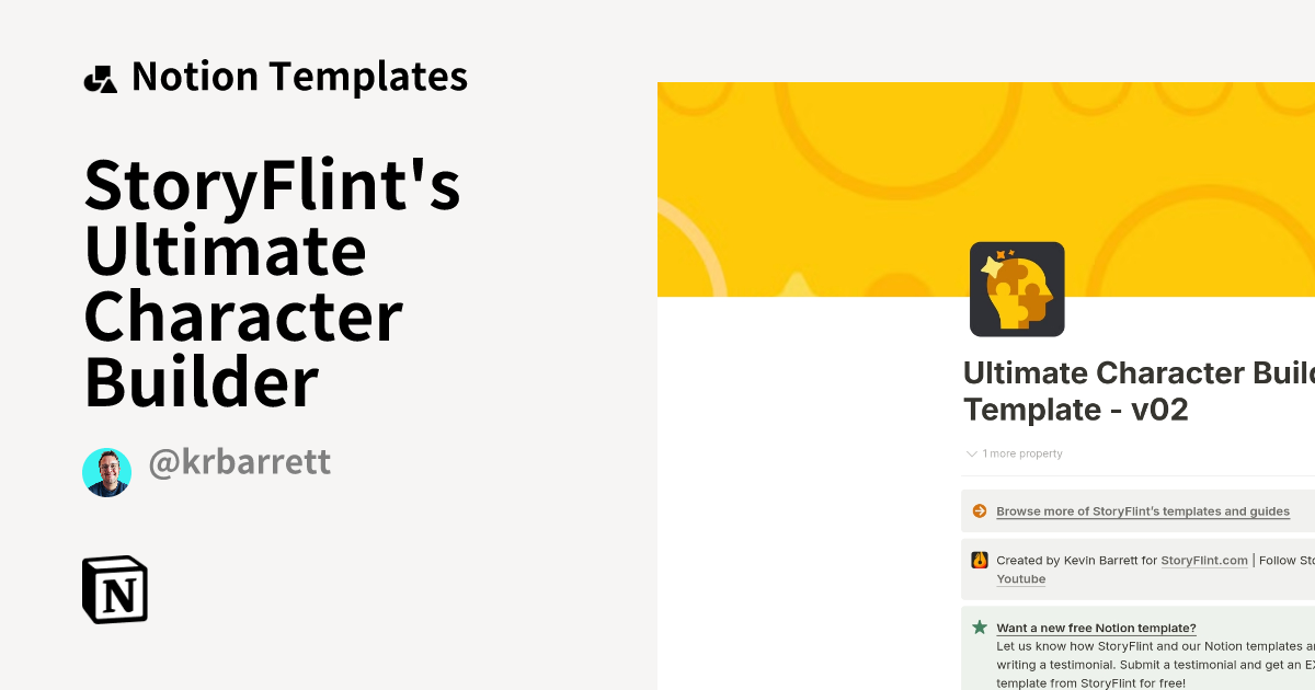 StoryFlint's Ultimate Character Builder Template | Notion Marketplace