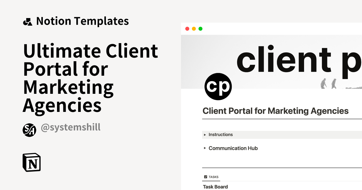 Ultimate Client Portal for Marketing Agencies Template | Notion Marketplace