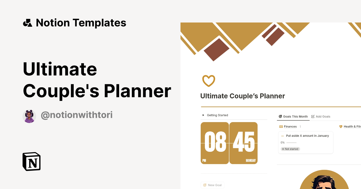 Ultimate Couple's Planner Template by Tori | Notion Marketplace