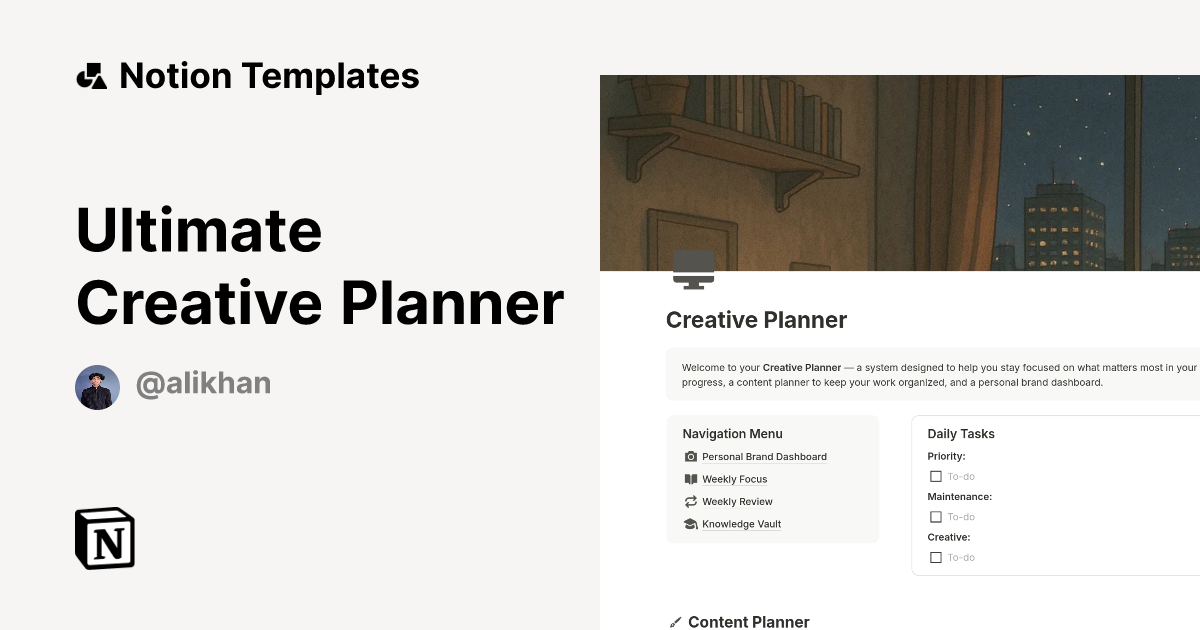 Ultimate Creative Planner Template | Notion Marketplace