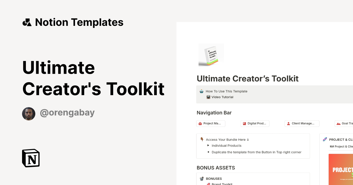 Ultimate Creator's Toolkit Template | Notion Marketplace