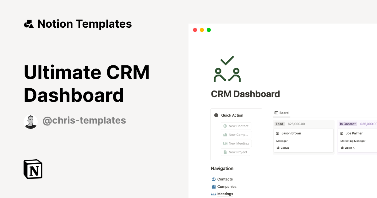 Ultimate CRM Dashboard Template | Notion Marketplace