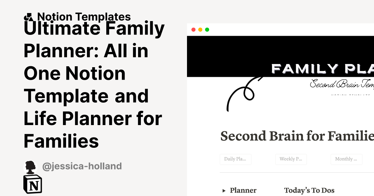 Ultimate Family Planner: All in One Notion Template and Life Planner ...