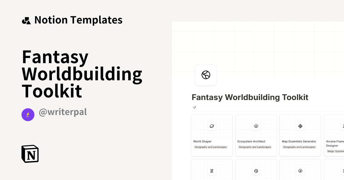 Fantasy Worldbuilding Toolkit Template | Notion Marketplace