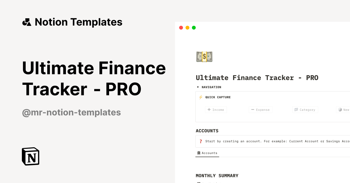 Ultimate Finance Tracker - PRO Template | Notion Marketplace