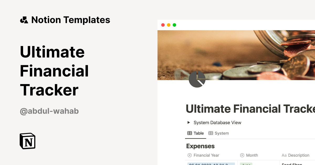 Ultimate Financial Tracker Template | Notion Marketplace