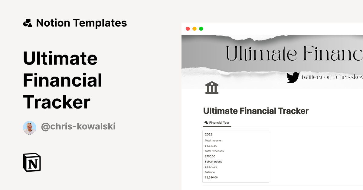 Ultimate Financial Tracker Template | Notion Marketplace