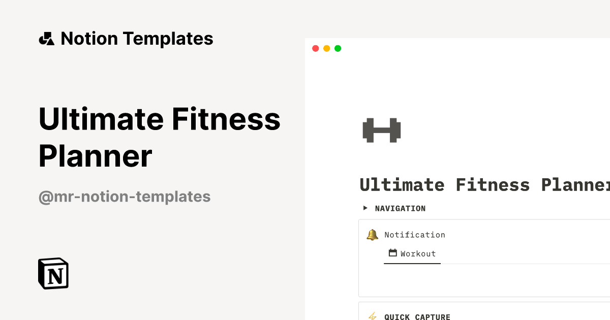 Ultimate Fitness Planner Template | Notion Marketplace