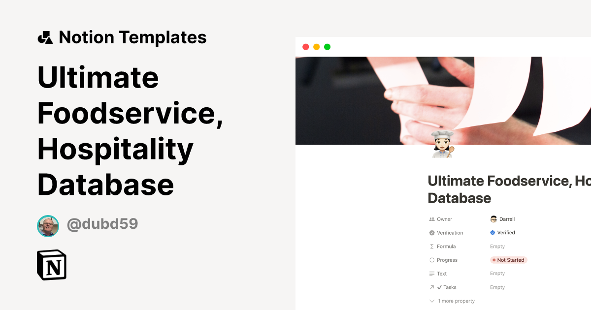 Ultimate Foodservice, Hospitality Database Template | Notion Marketplace
