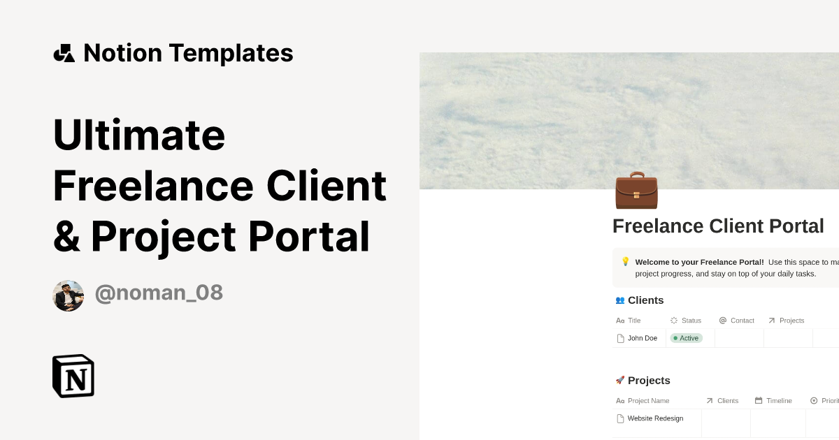 Ultimate Freelance Client & Project Portal Template by Noman Ali ...