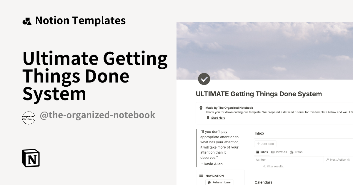 Ultimate Getting Things Done System Template by The Organized Notebook ...