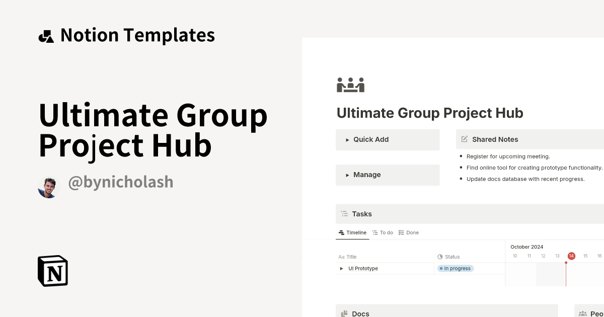 Ultimate Group Project Hub Template | Notion Marketplace