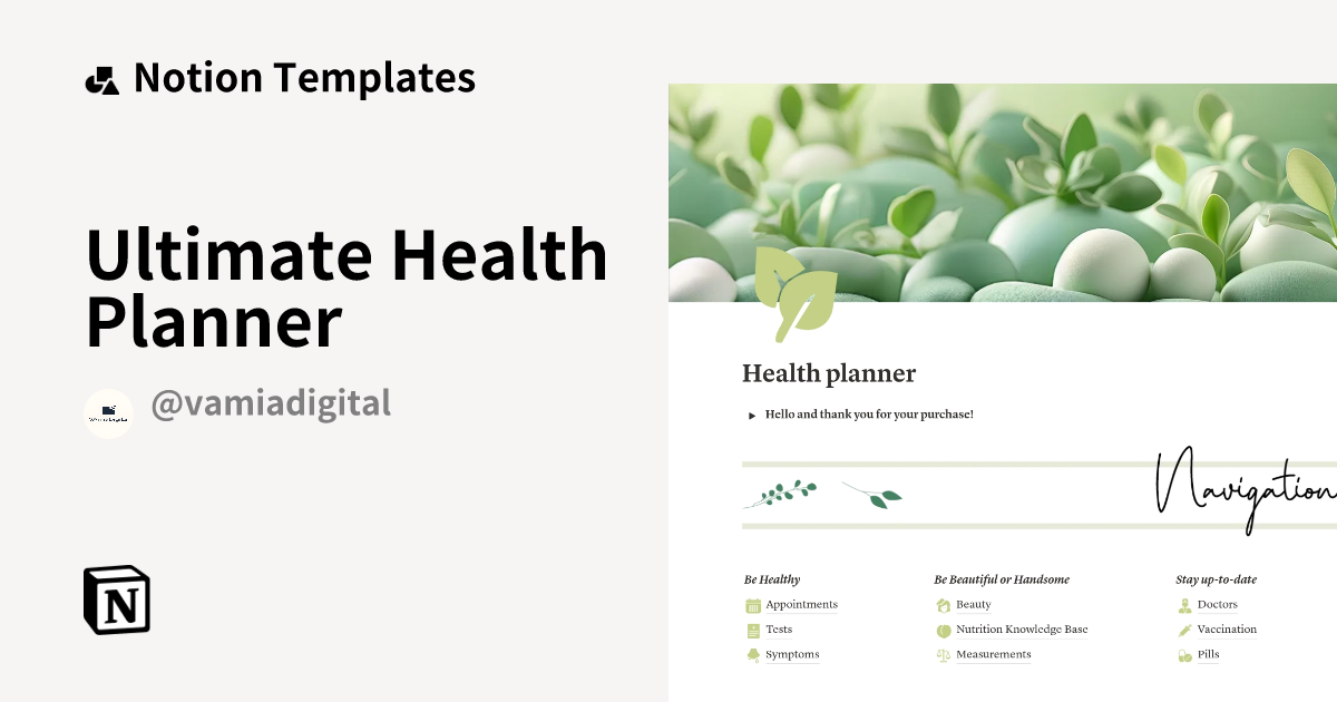Ultimate Health Planner Template | Notion Marketplace