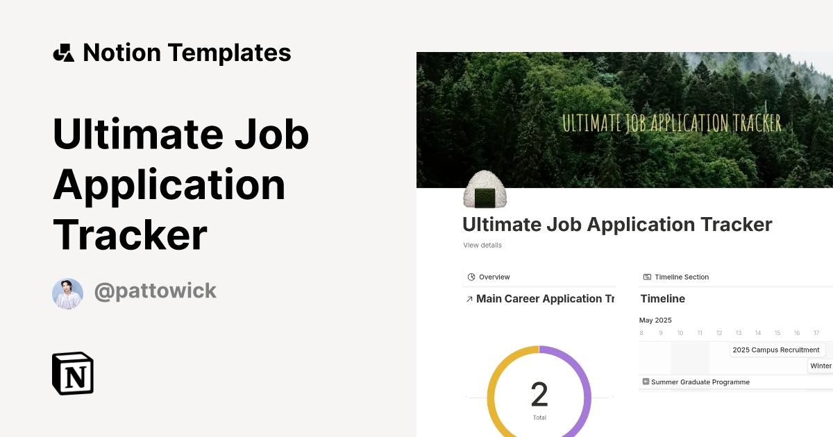 Ultimate Job Application Tracker Template by Patto | Notion Marketplace