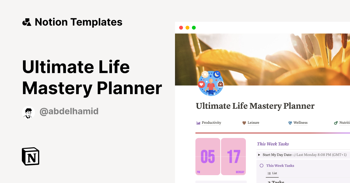 Ultimate Life Mastery Planner Template | Notion Marketplace