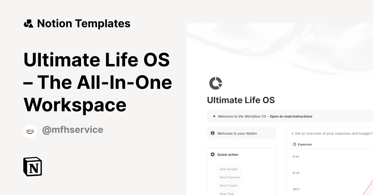 Ultimate Life OS – The All-In-One Workspace Template by MFHSERVICE | Notion Marketplace