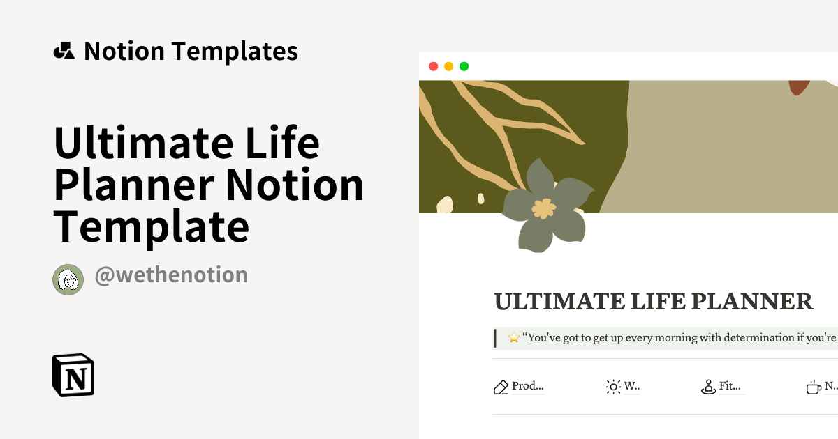 Ultimate Life Planner Notion Template Template by Wethenotion | Notion ...