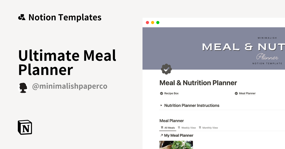 Ultimate Meal Planner Template | Notion Marketplace