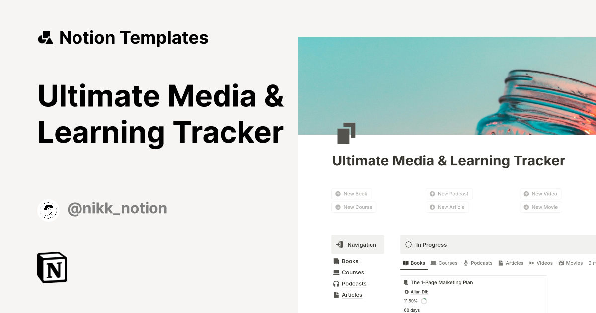 Ultimate Media & Learning Tracker Template | Notion Marketplace