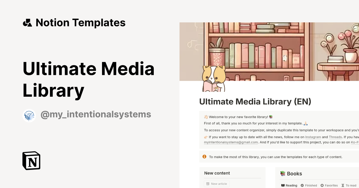 Ultimate Media Library Template | Notion Marketplace