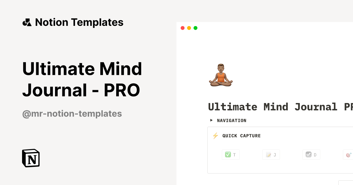 Ultimate Mind Journal - PRO Template | Notion Marketplace
