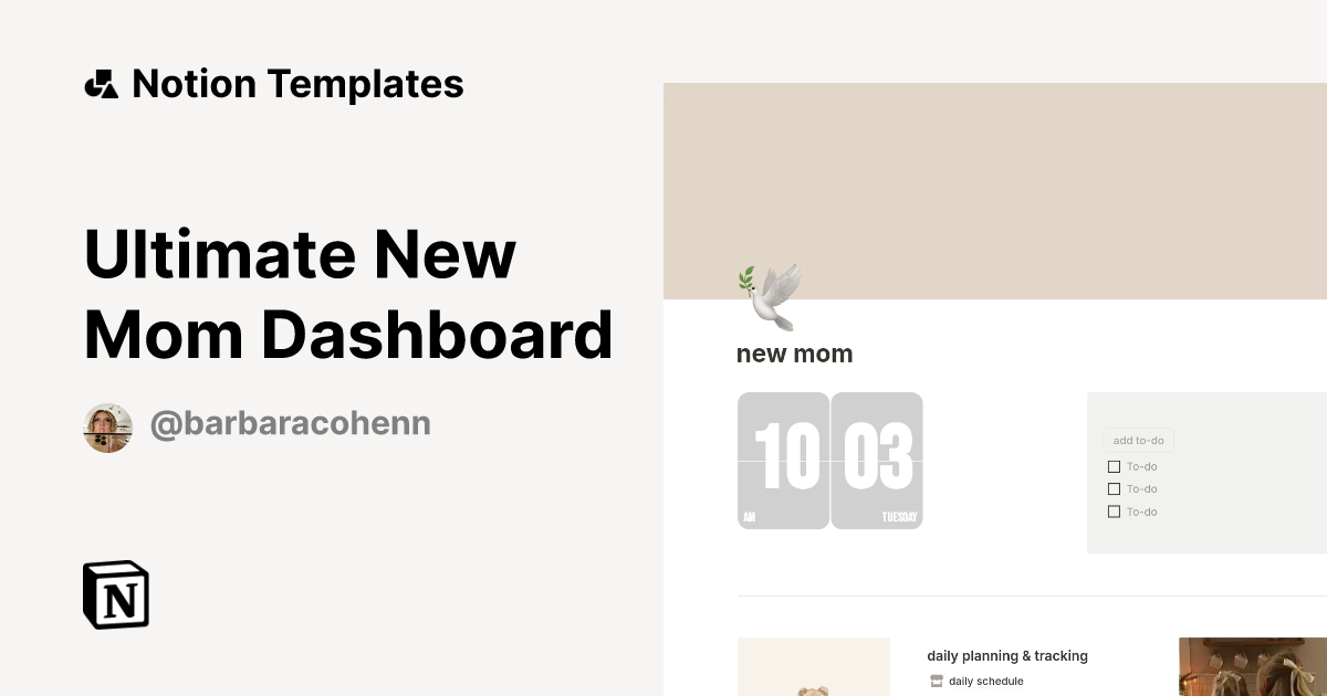 Ultimate New Mom Dashboard Template | Notion Marketplace
