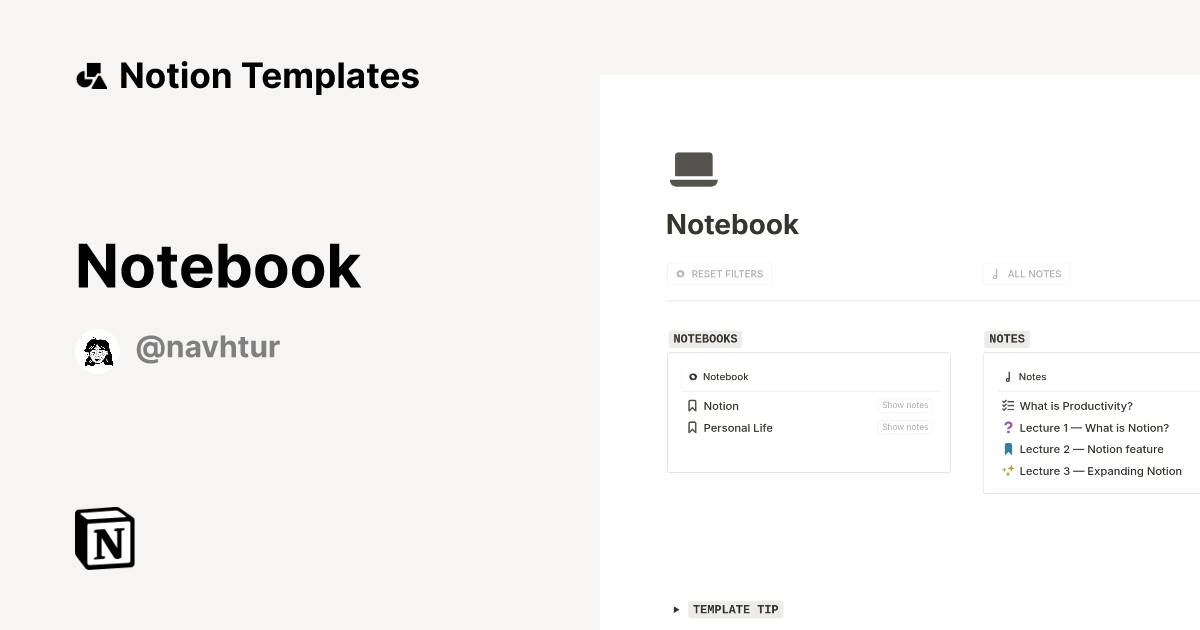 Ultimate Notes Taker Template by Ruth | Notion Marketplace