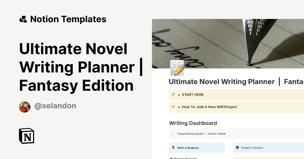 Ultimate Novel Writing Planner | Fantasy Edition Template by S. E ...