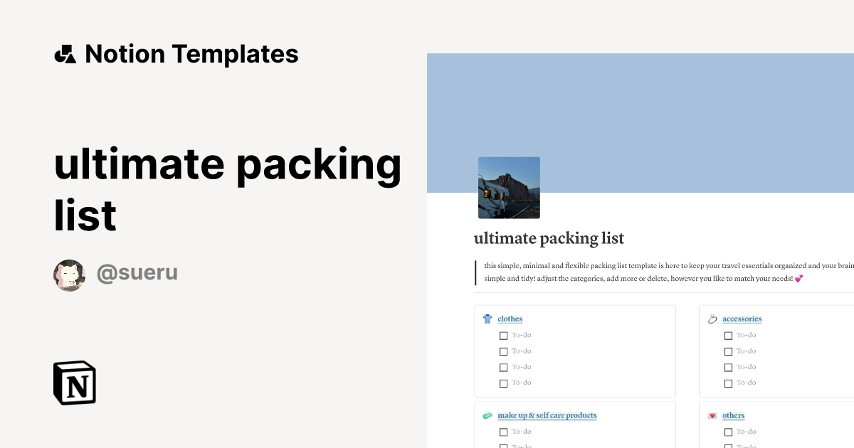 ultimate packing list Template | Notion Marketplace
