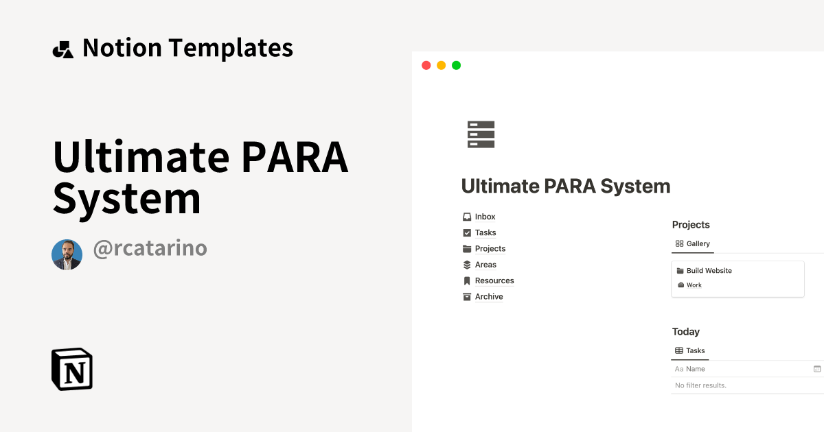 Ultimate PARA System Template | Notion Marketplace