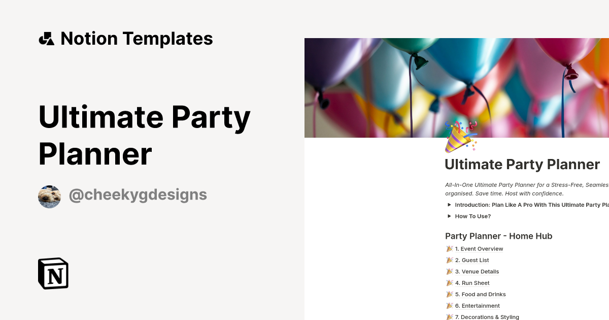 Ultimate Party Planner Template | Notion Marketplace