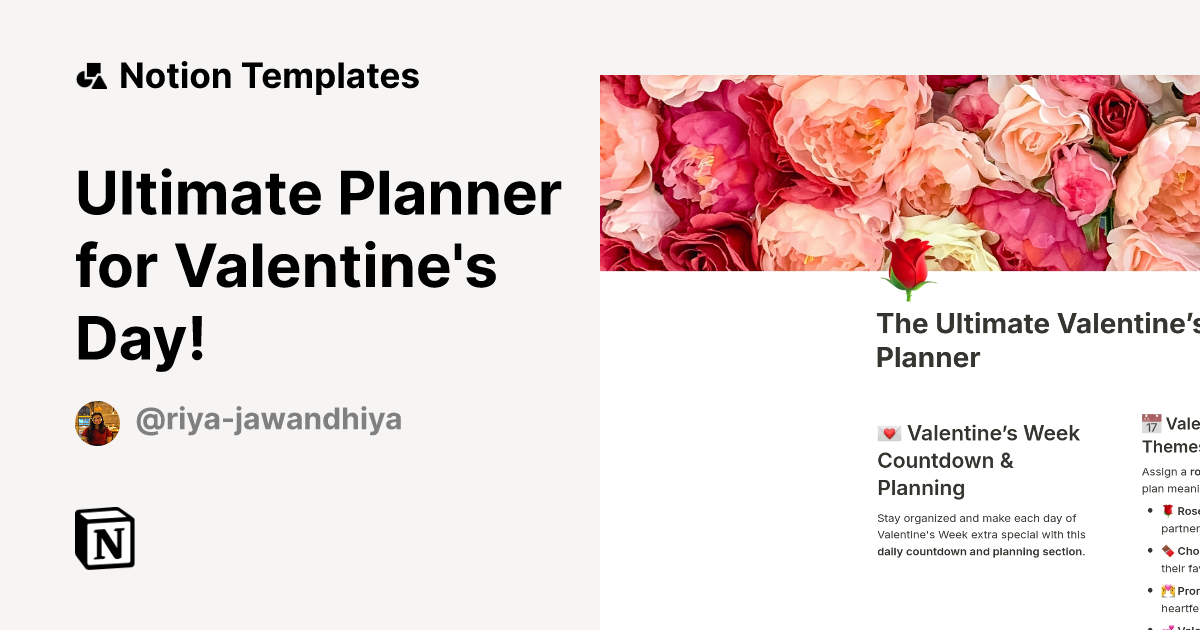 Ultimate Planner for Valentine's Day! Template | Notion Marketplace