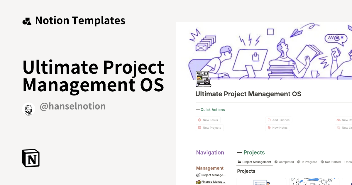 Ultimate Project Management OS Template by Hansel Systems | Notion ...