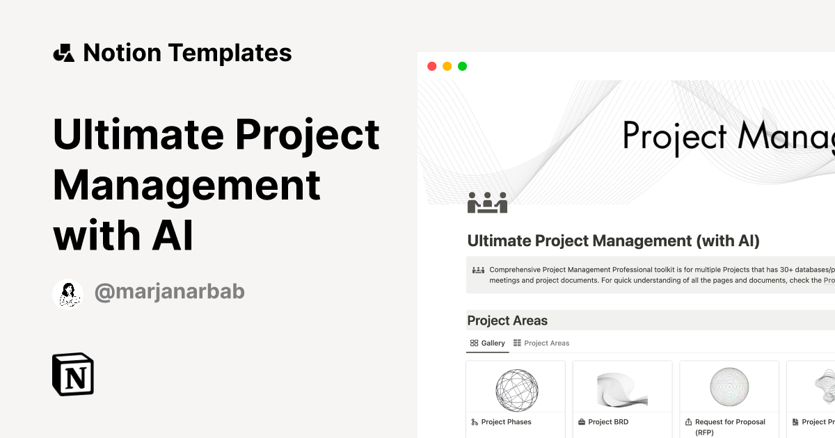 Ultimate Project Management with AI Template by Marjan Arbab | Notion ...