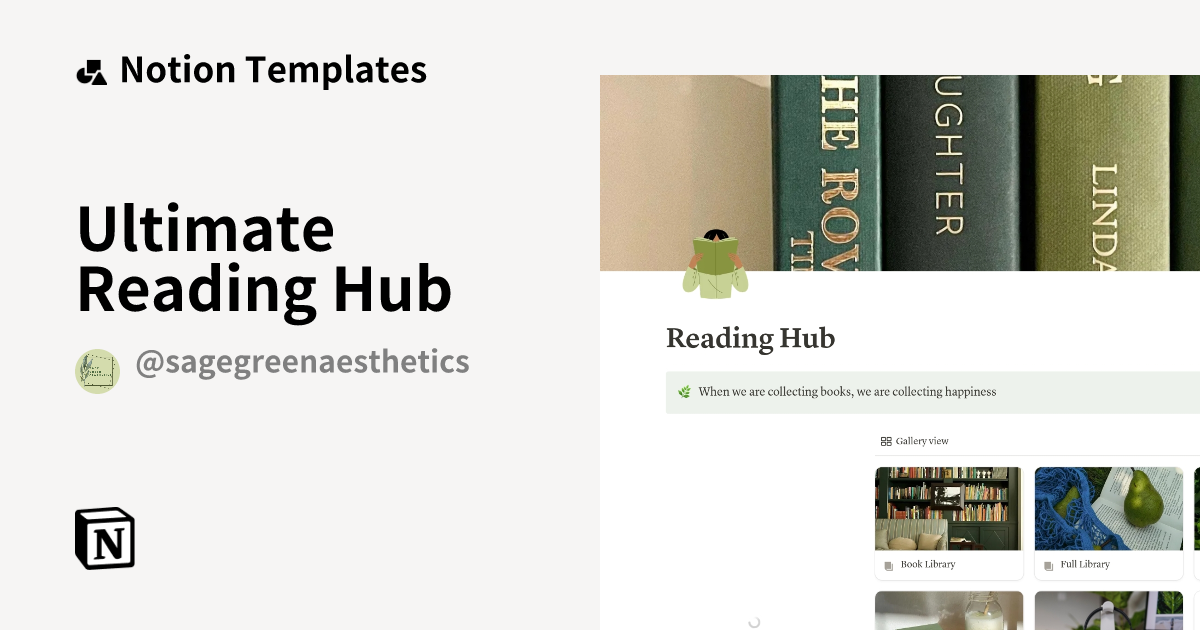 Ultimate Reading Hub Template | Notion Marketplace
