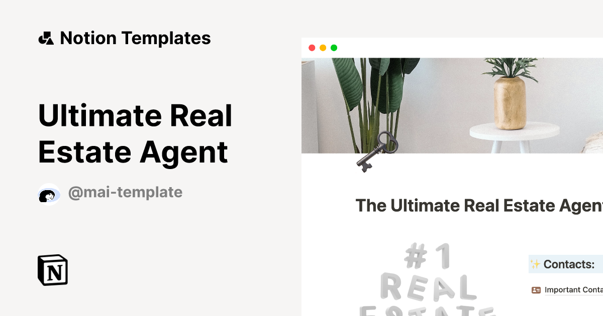 Ultimate Real Estate Agent Template | Notion Marketplace