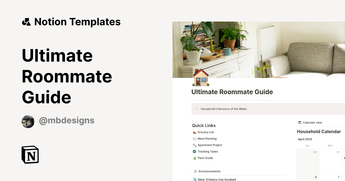 Ultimate Roommate Guide Template | Notion Marketplace