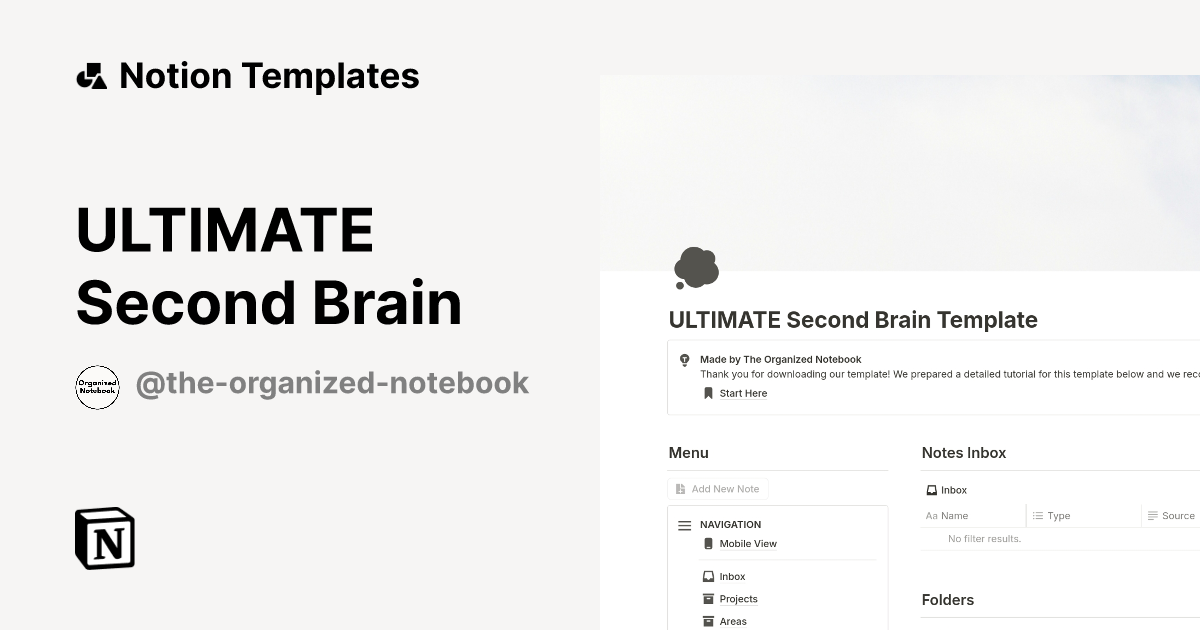 ULTIMATE Second Brain Template | Notion Marketplace