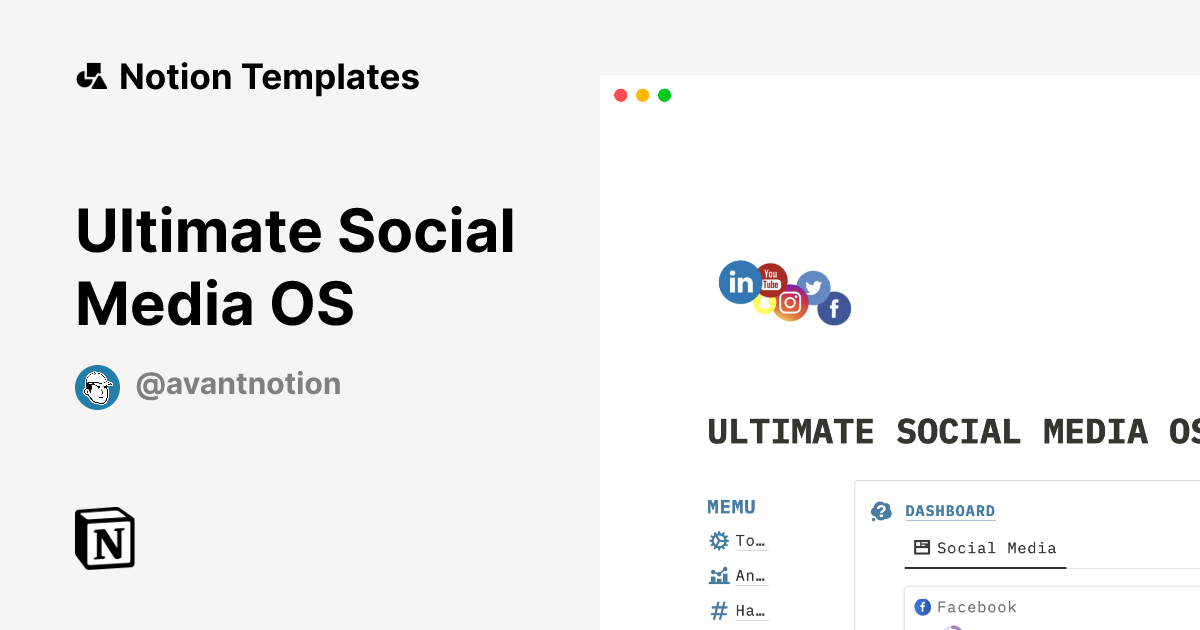 Ultimate Social Media OS Template by AvantNotion | Notion Marketplace
