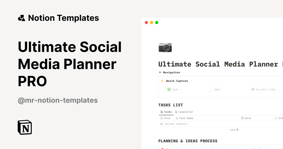 Ultimate Social Media Planner PRO Template by Mr. Notion Templates ...