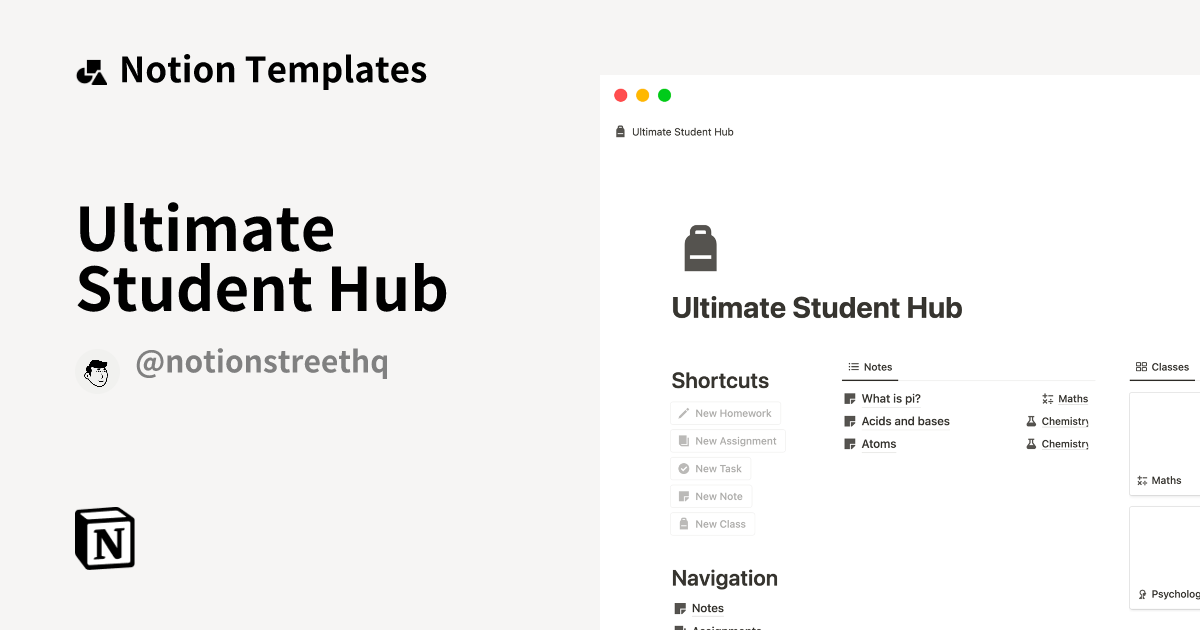 Ultimate Student Hub Template | Notion Marketplace