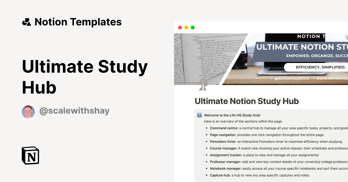 Ultimate Study Hub Template | Notion Marketplace