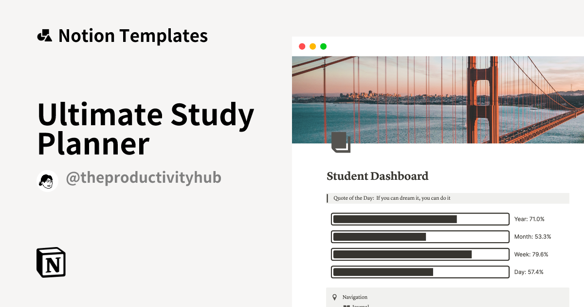 Ultimate Study Planner Template by The Productivity Hub | Notion ...