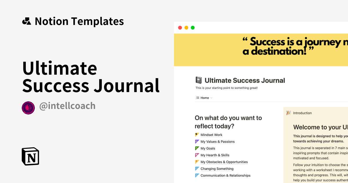 Ultimate Success Journal Template | Notion Marketplace