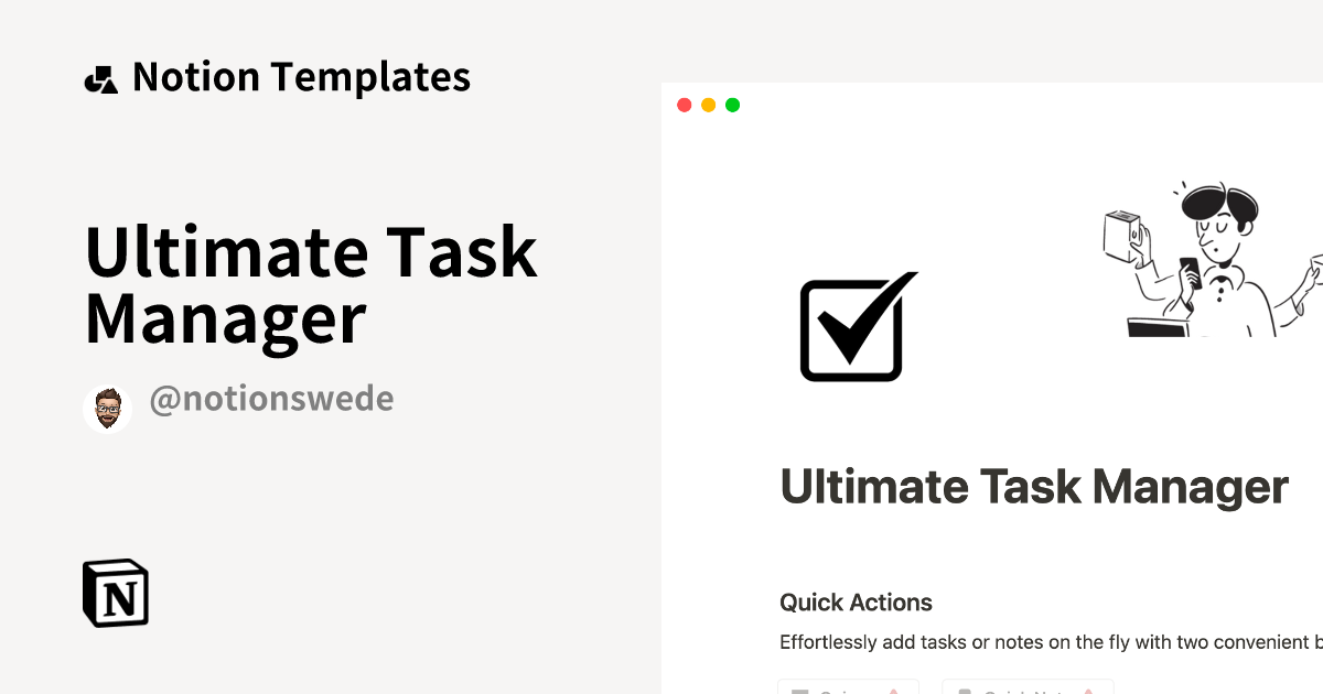 Ultimate Task Manager Template | Notion Marketplace