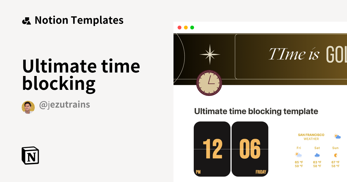 Ultimate time blocking Template | Notion Marketplace