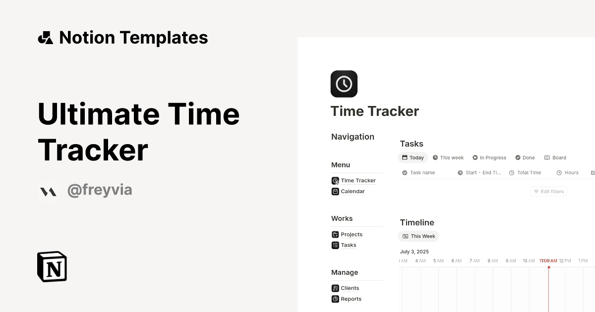 Ultimate Time Tracker Template | Notion Marketplace