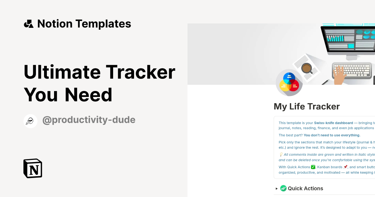 Ultimate Tracker You Need Template | Notion Marketplace