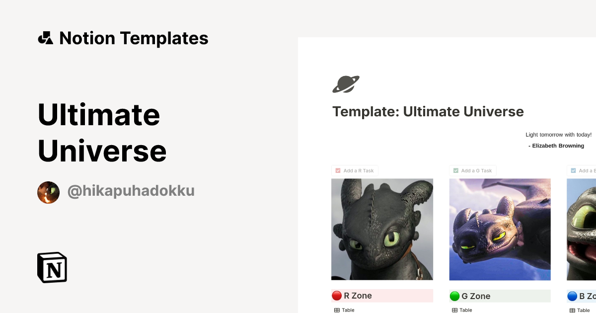 Ultimate Universe Template by Hikapu Hadokku | Notion Marketplace