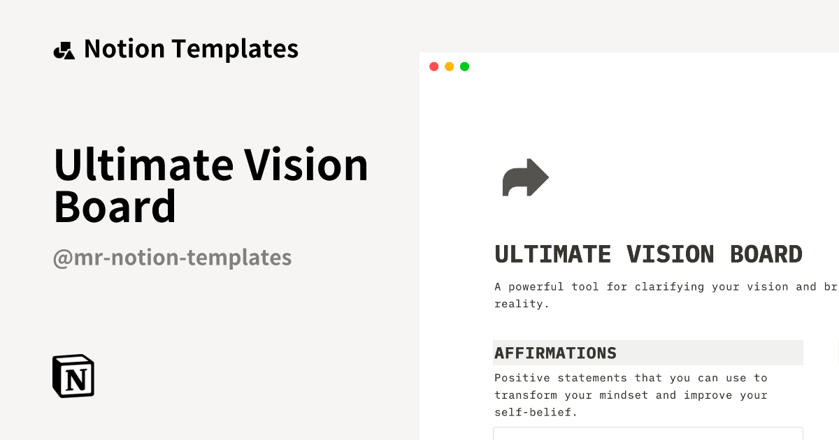 Ultimate Vision Board Template | Notion Marketplace